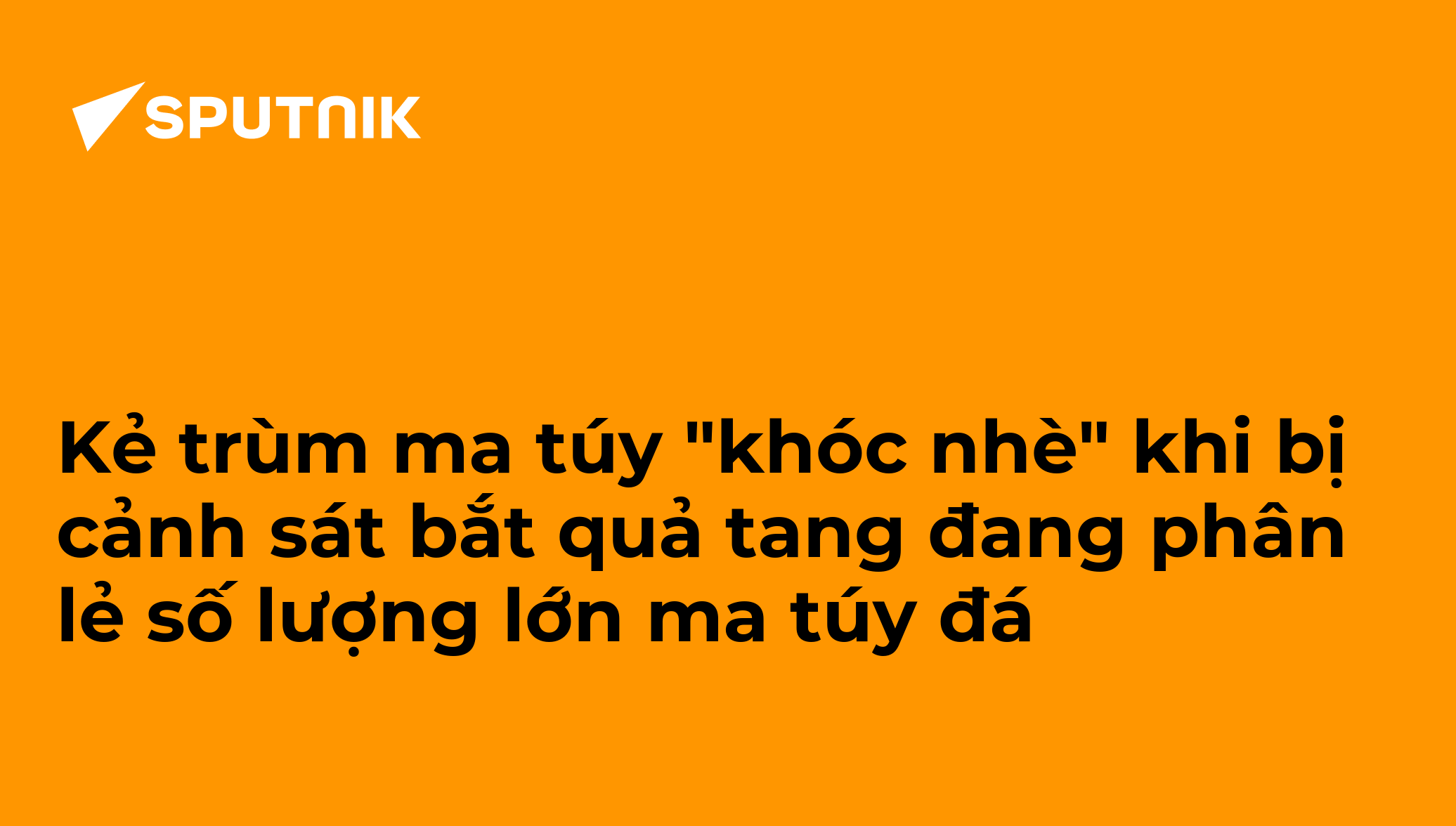 Kẻ trùm ma túy "khóc nhè" khi bị cảnh sát bắt quả tang đang phân lẻ số ...